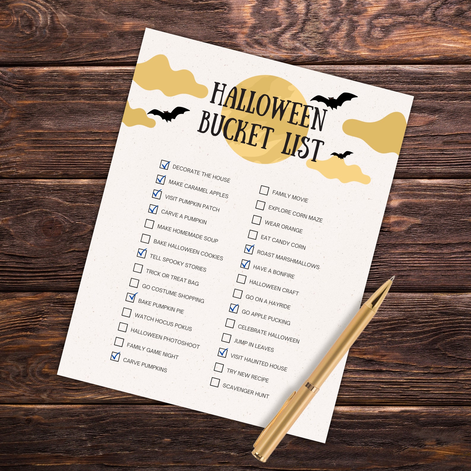 Halloween Bucket List Printable Halloween Activities, Halloween ...