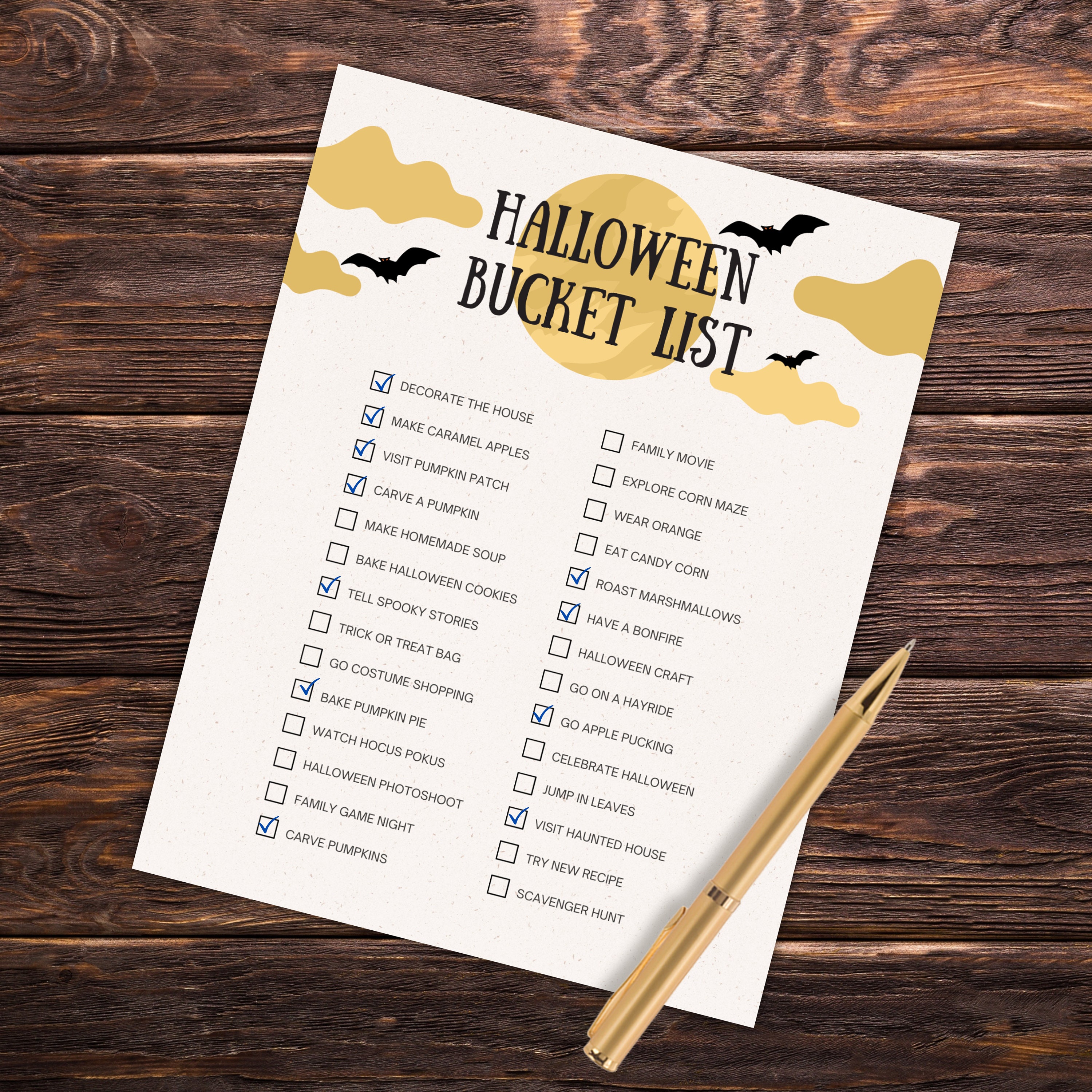 Halloween Bucket List Printable Halloween Activities, Halloween ...