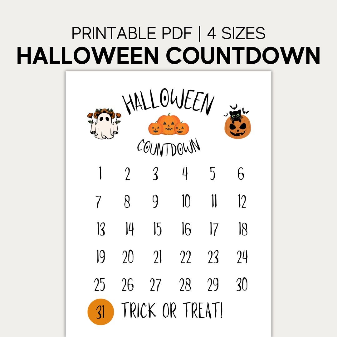 Halloween Countdown Calendar Printable Halloween Activities, Halloween ...