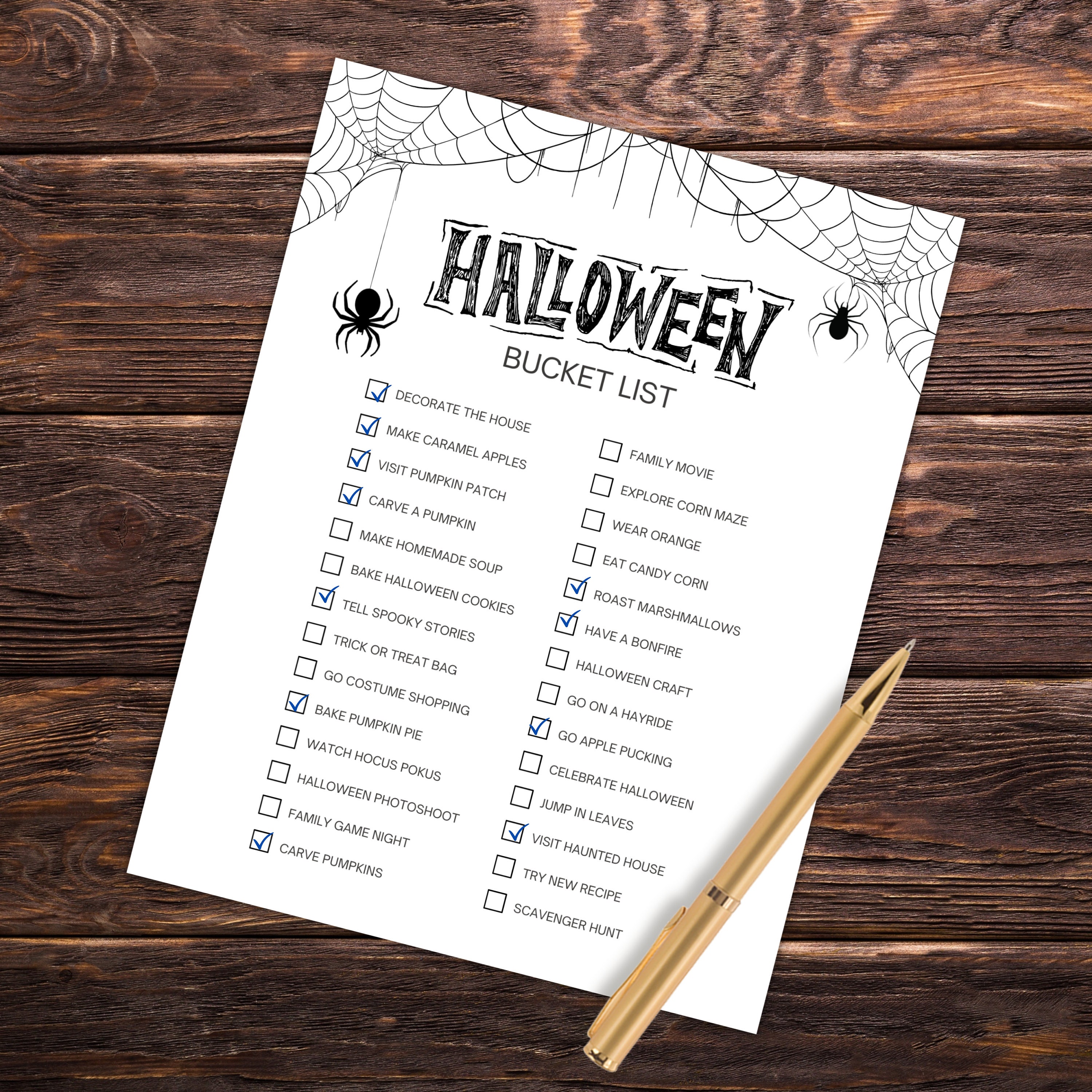 Spooky Halloween Bucket List Printable Halloween Activities, Bucket ...