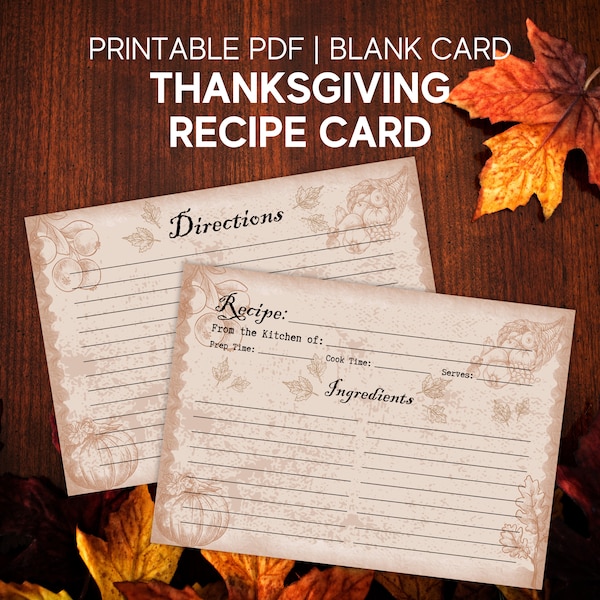 Holiday Recipe Cards - Etsy