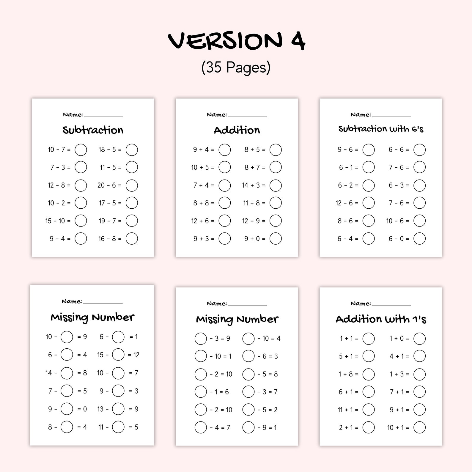 Engaging Math Worksheets Bundle for Kids - Printable Pdfs, Addition ...