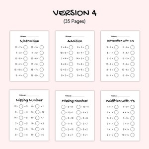 Engaging Math Worksheets Bundle for Kids - Printable Pdfs, Addition ...