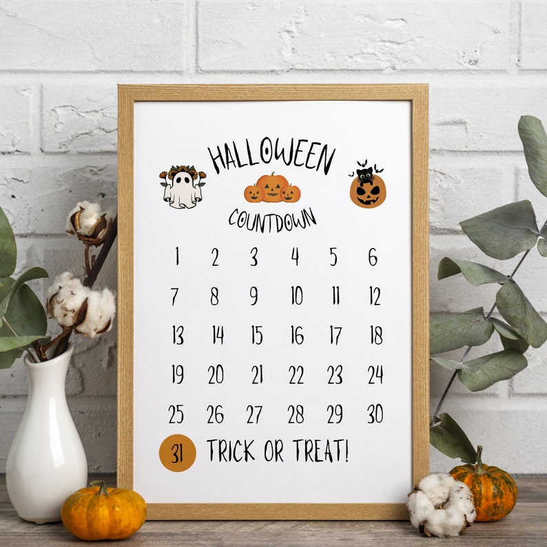 Halloween Countdown Calendar Printable Halloween Activities, Halloween ...
