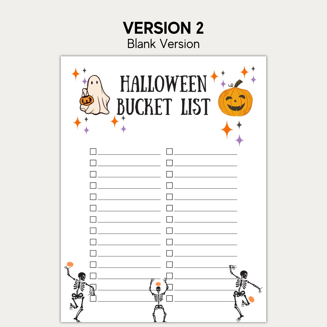 Cute Halloween Bucket List Printable Halloween Activities, Halloween ...