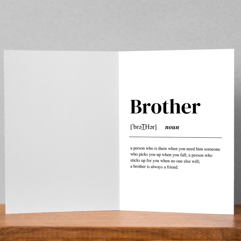 Brother Definition Card Printable Fillable PDF Greeting Card, Gifts for ...