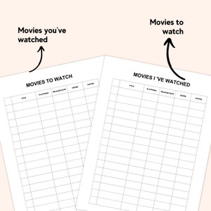 Minimal Movie Tracker Printable PDF Movie Challenge Printable, Movies ...
