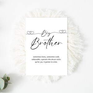 Big Brother Definition Card Printable PDF, Gift for Him, Gift for ...