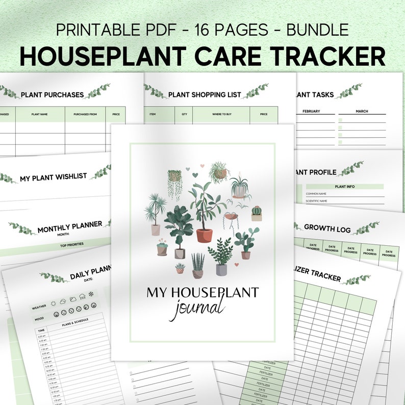 House Plants Care Planner Printable Watering Schedule Houseplant Care ...