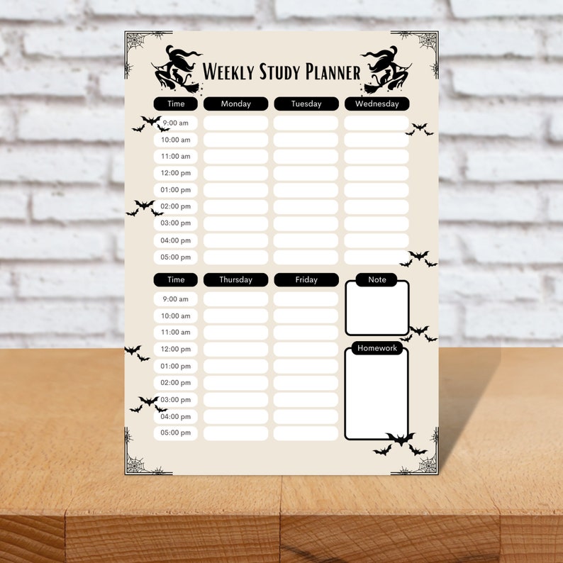 Gothic Witchy Student Planner Printable Gothic Planner, Witch Planner ...