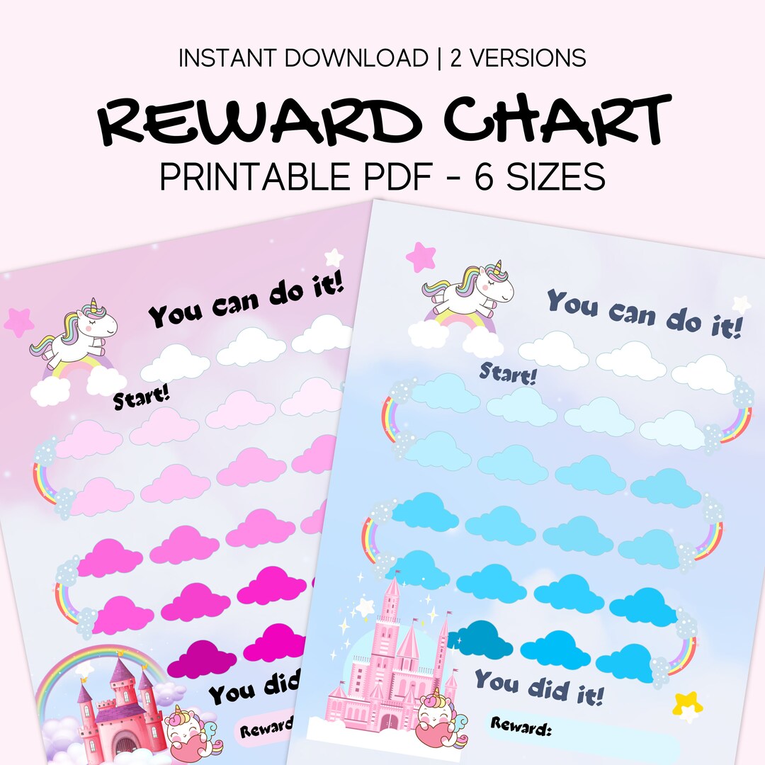 Unicorn Reward Chart Printable PDF Unicorn Behavior Chart, Daily Chore ...