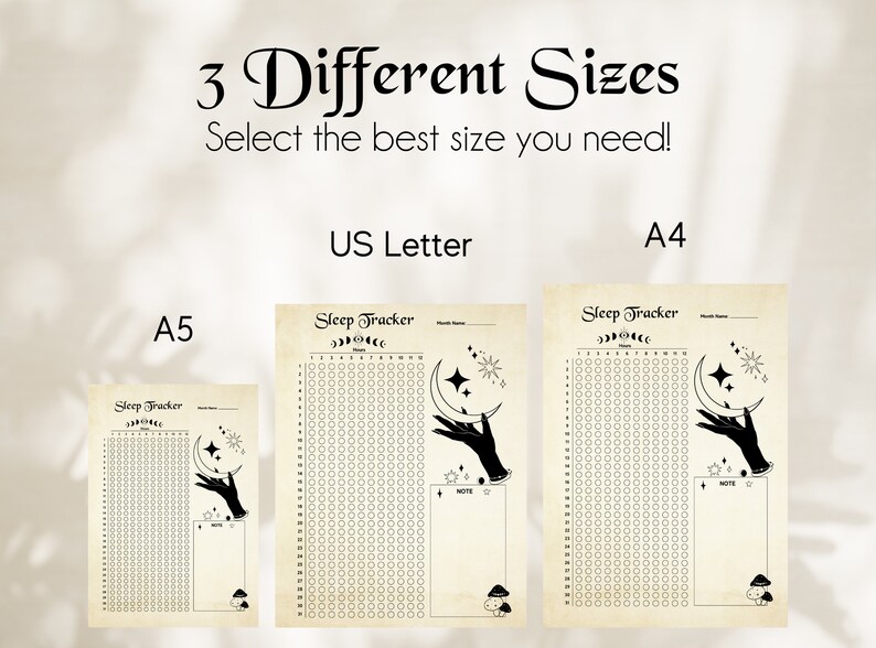 Gothic Sleep Tracker Printable Witchy Monthly Sleep Log, Sleep Quality ...