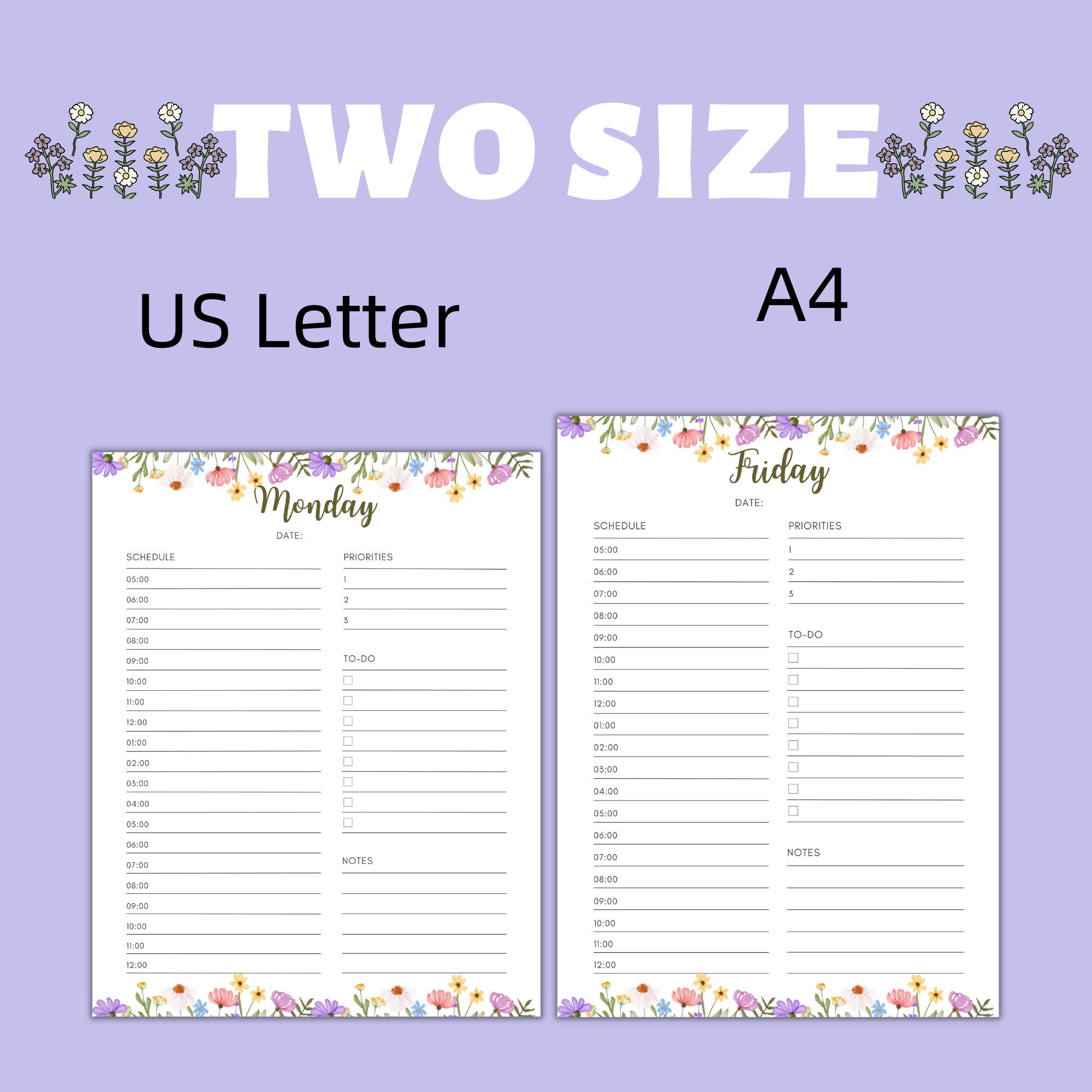 Colorful Floral Daily Planner Fillable Printable Daily Planner Pdf ...