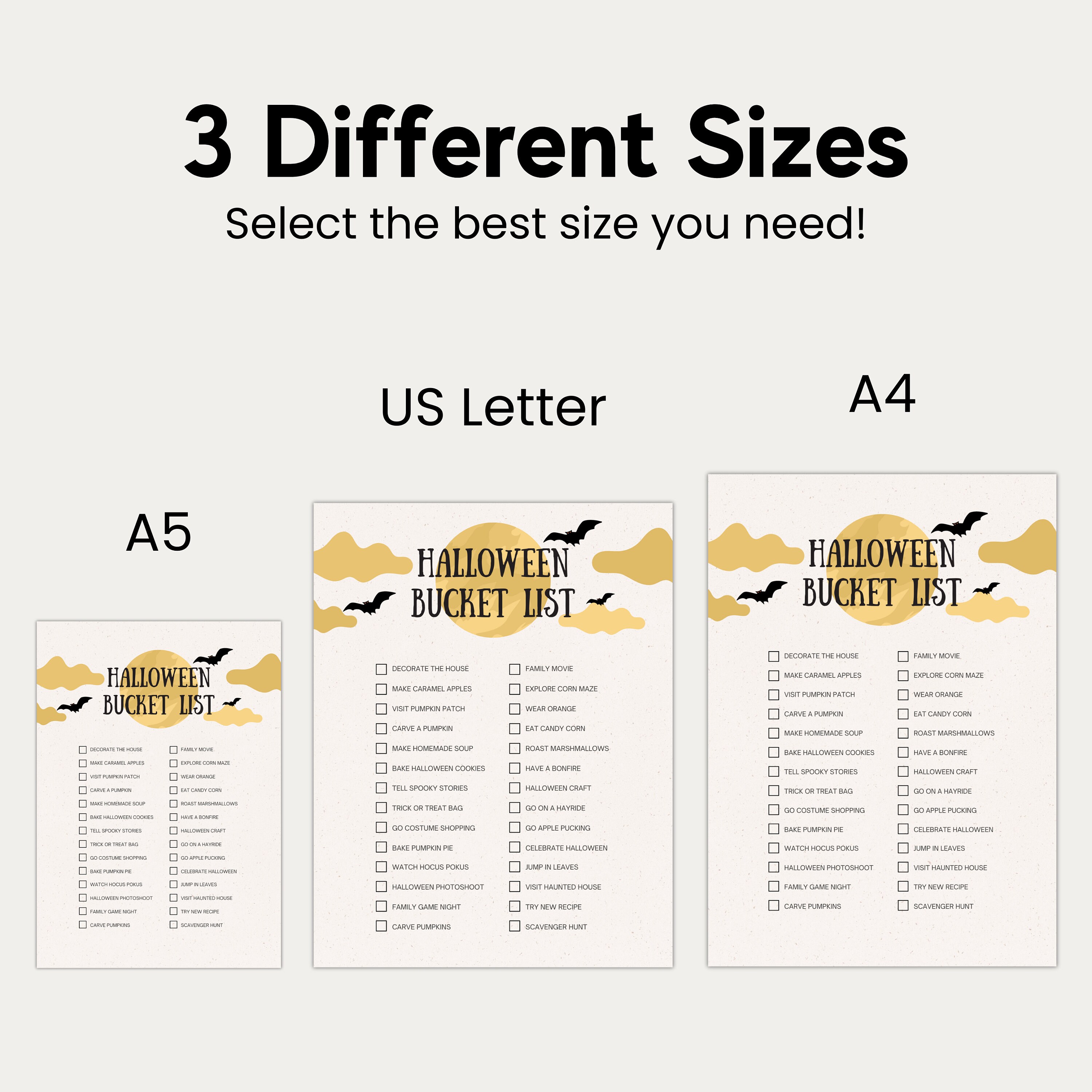 Halloween Bucket List Printable Halloween Activities, Halloween ...