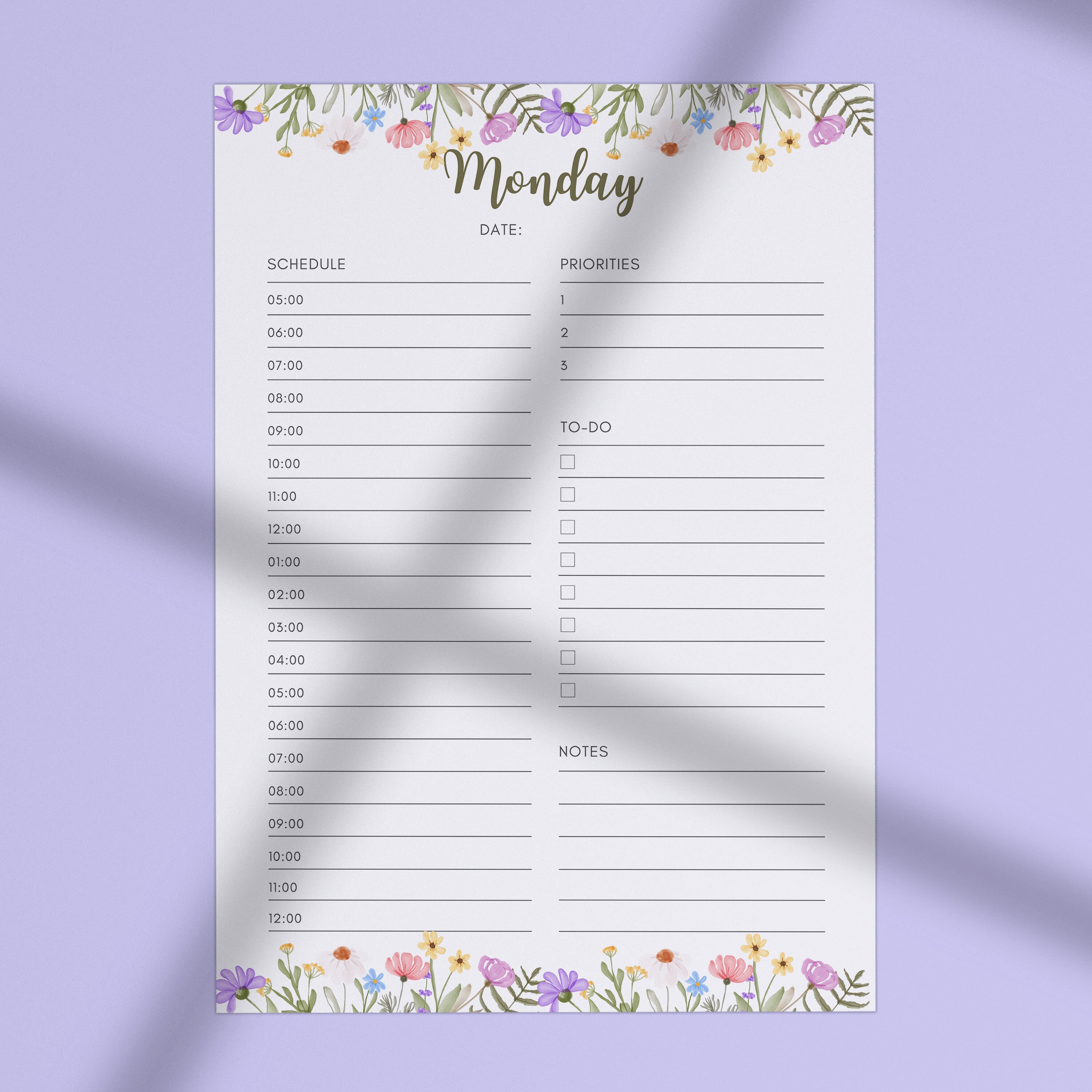 Colorful Floral Daily Planner Fillable Printable Daily Planner Pdf ...