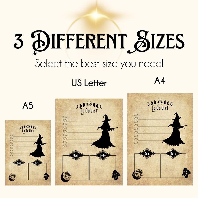 Gothic Witch to Do List Printable, Daily Task Planner (PDF) - Etsy