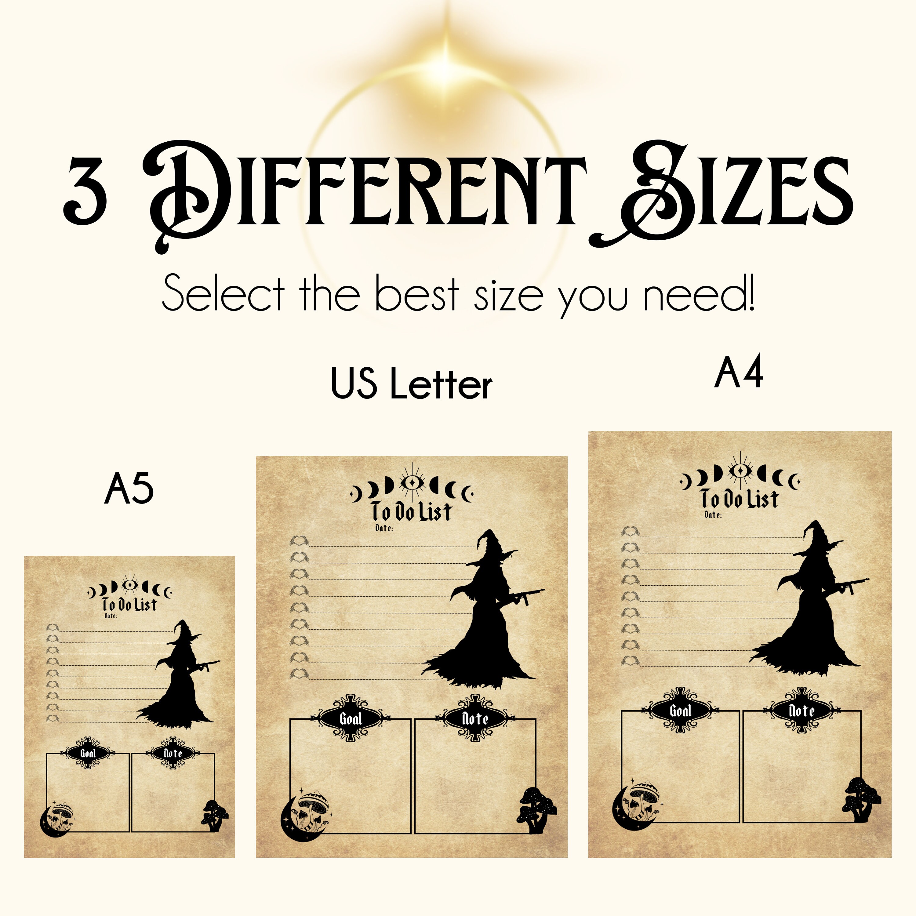 Gothic Witchy Daily to Do List Printable Pdf Goth Chore List, to Do ...