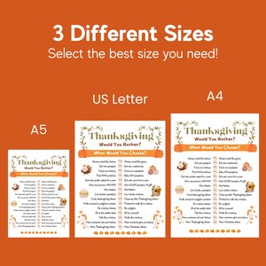 Thanksgiving Would You Rather Printable Thanksgiving Games ...