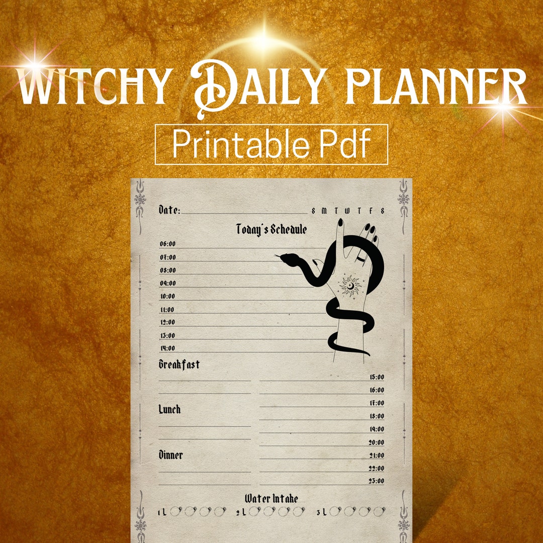 Gothic Witchy Daily Planner Printable Pdf Witch Planner, Goth Planner ...
