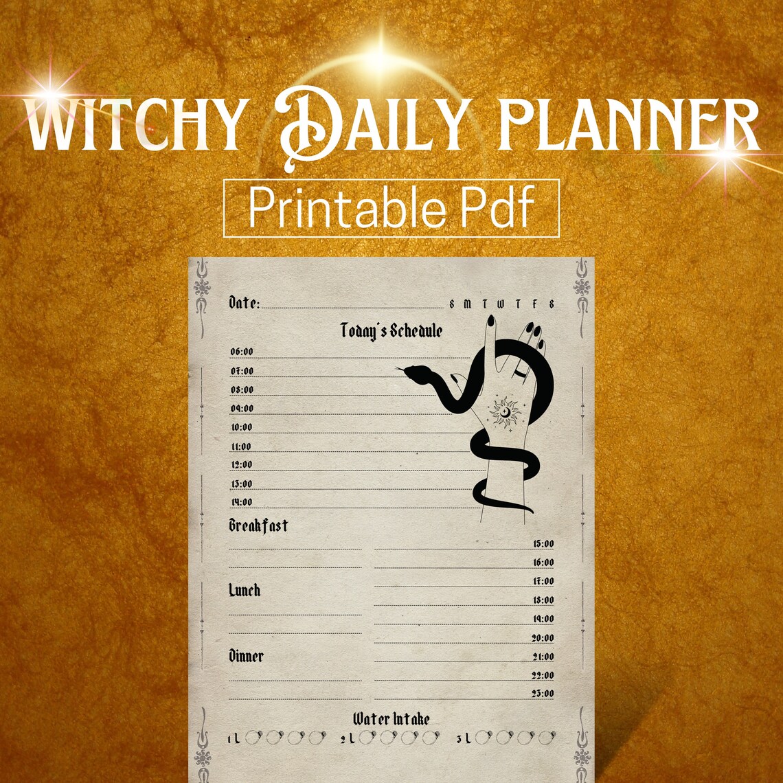 Gothic Witchy Daily Planner Printable Pdf Witch Planner, Goth Planner ...