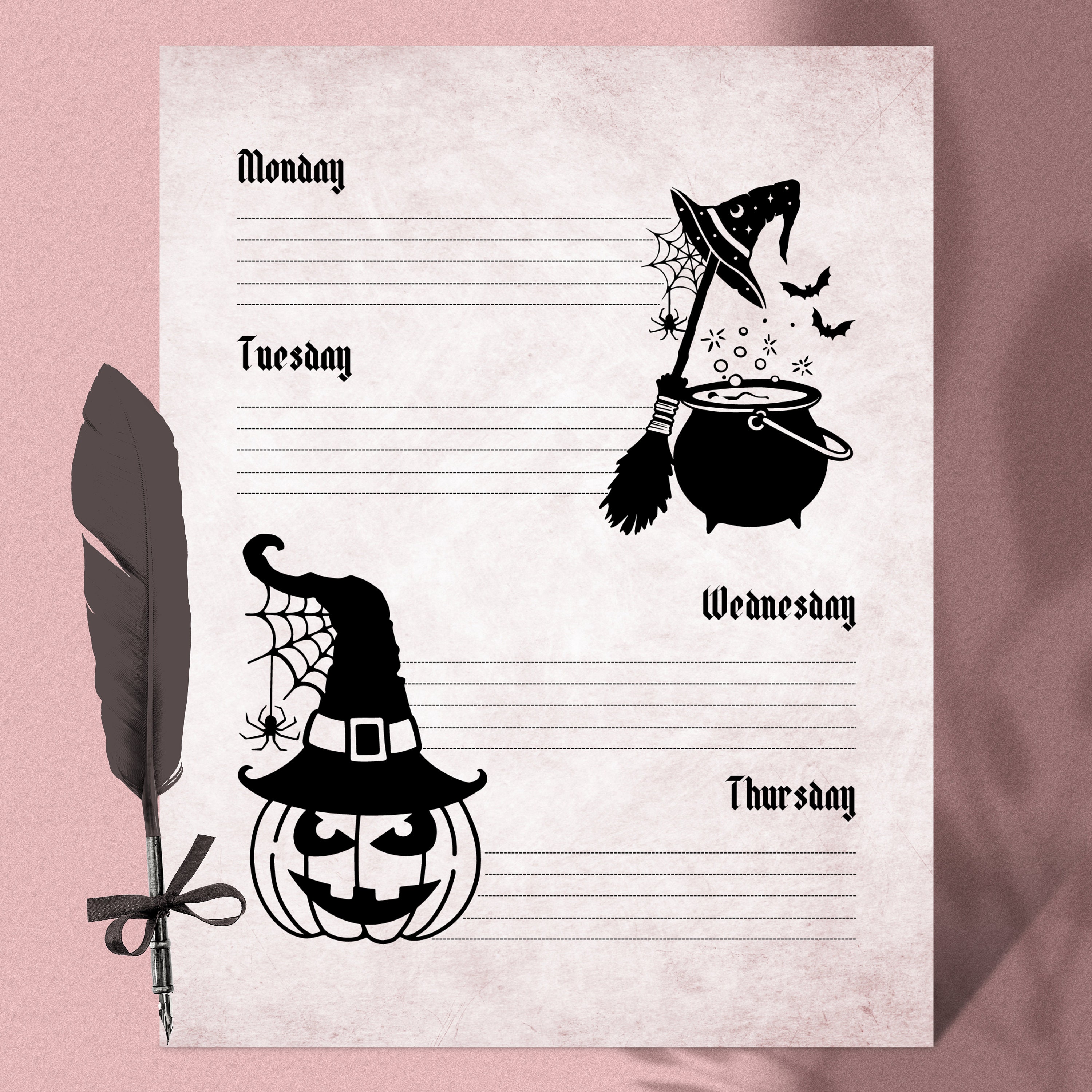 Gothic Witchy Weekly Planner Printable Pdf Witch Planner, Goth Planner ...