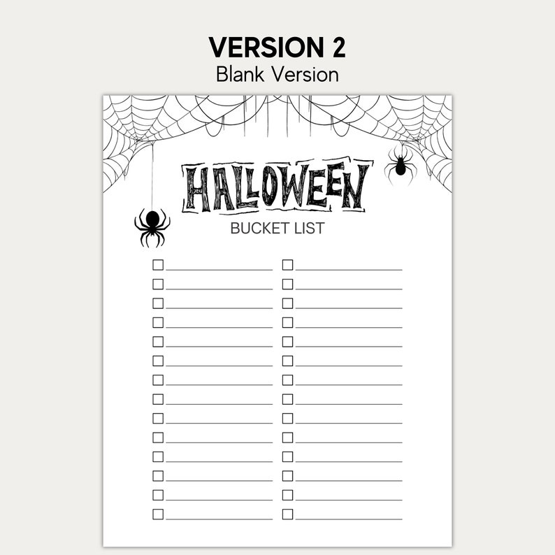 Spooky Halloween Bucket List Printable Halloween Activities, Bucket ...