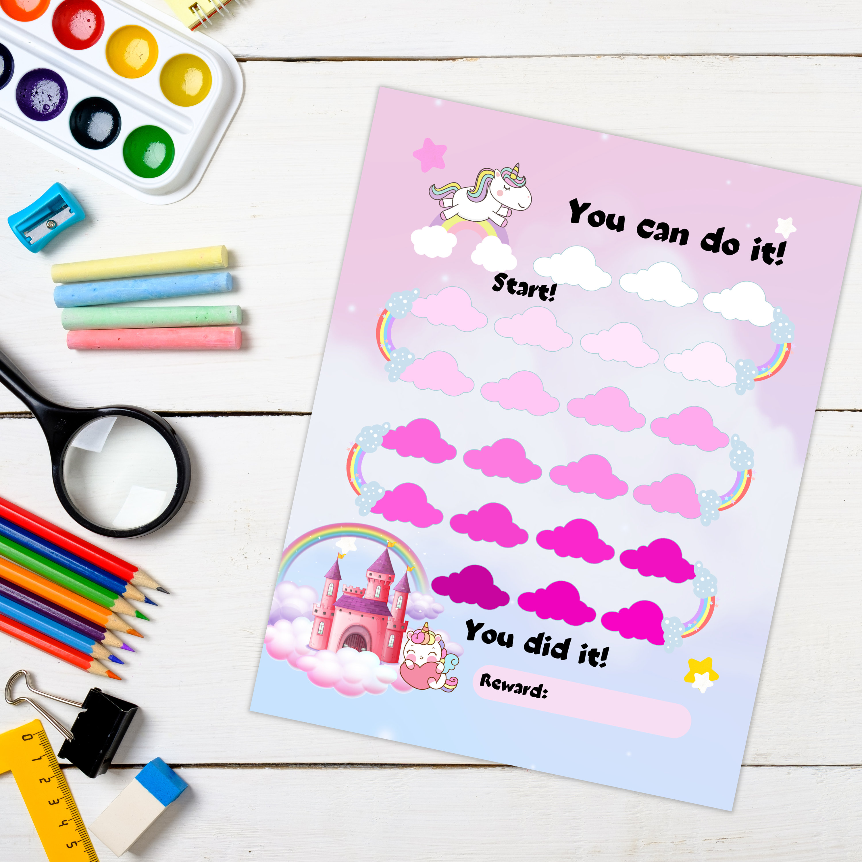Unicorn Reward Chart Printable PDF Unicorn Behavior Chart, Daily Chore ...