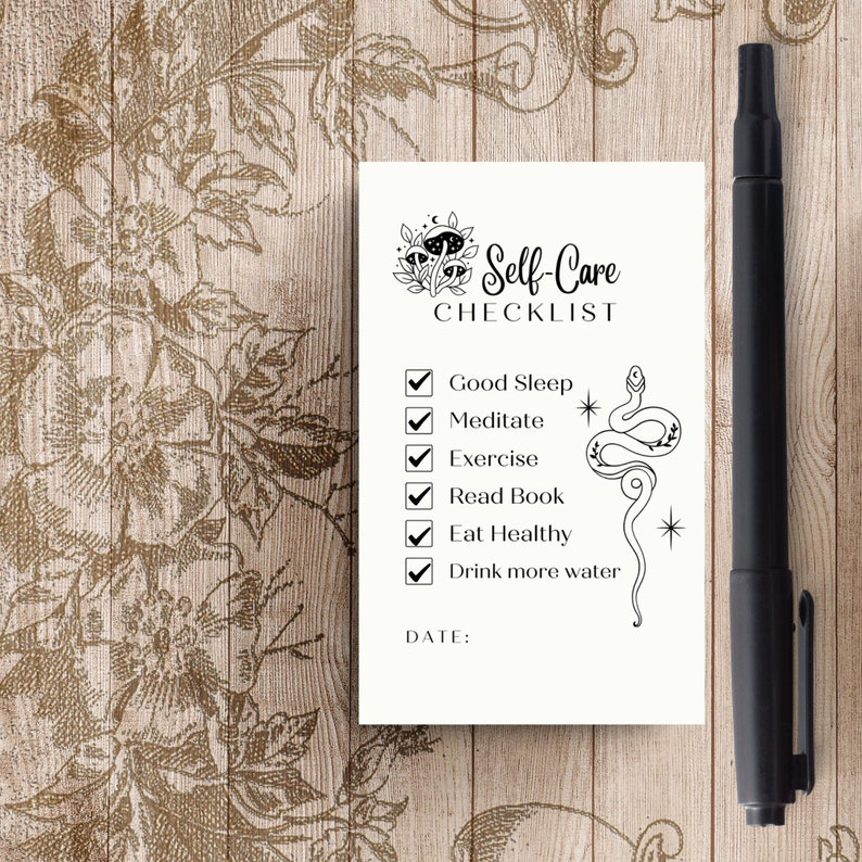 Witchy Self Care Checklist Witch Daily Checklist Goth Checklist ...
