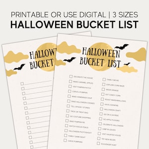 Halloween Bucket List Printable Halloween Activities, Halloween ...