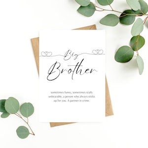 Big Brother Definition Card Printable PDF, Gift for Him, Gift for ...