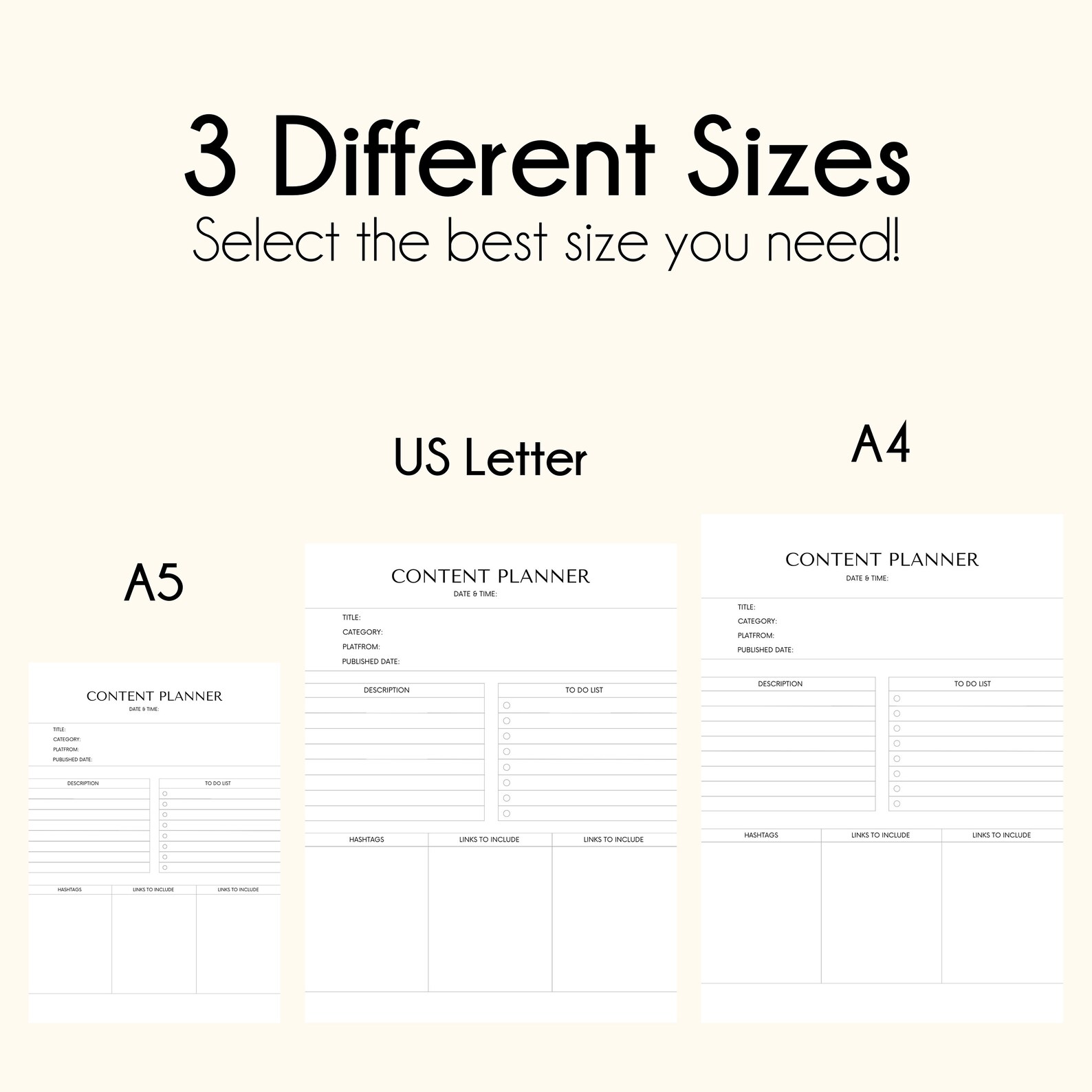 Minimal Content Planner Social Media Planner Printable Social - Etsy