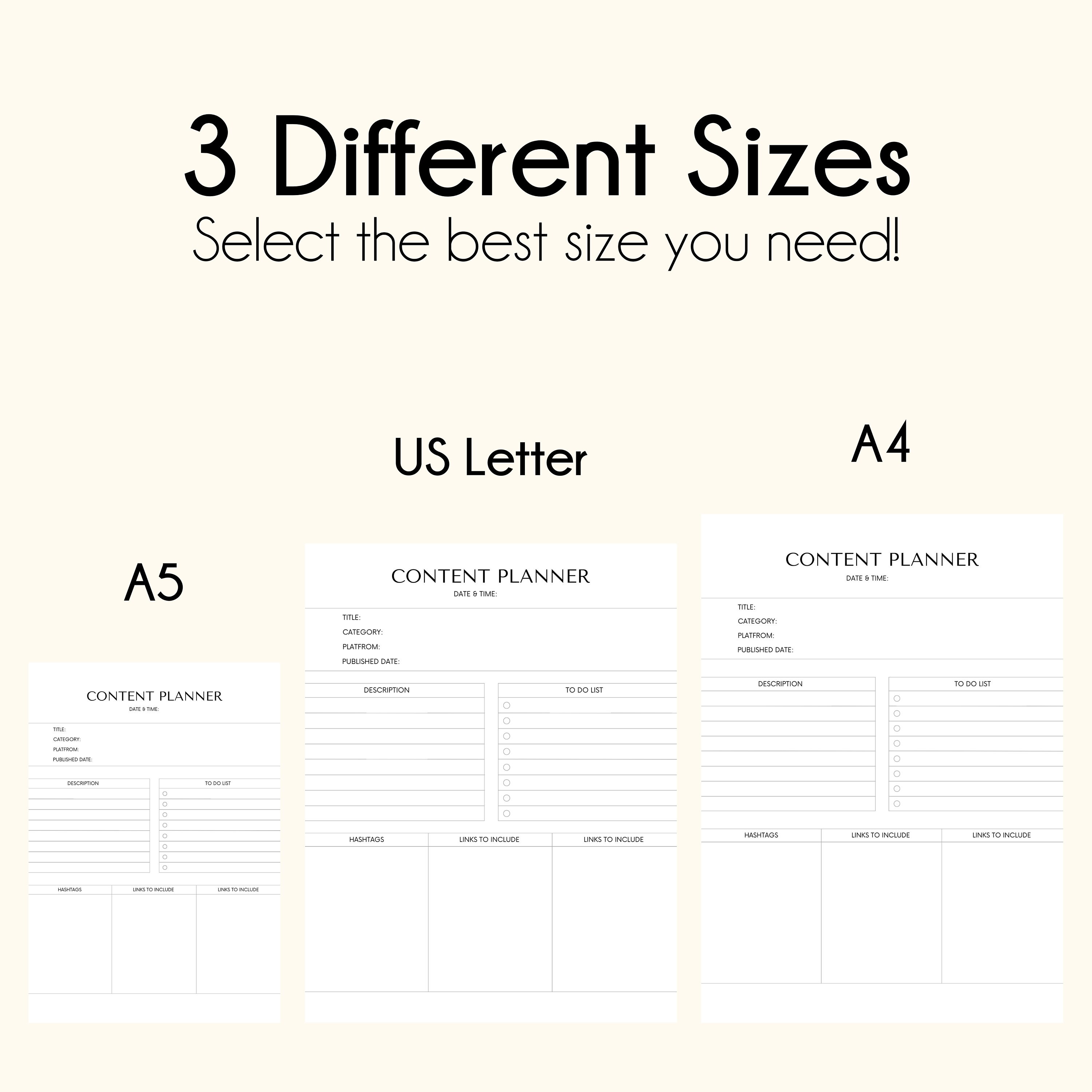 Minimal Content Planner Social Media Planner Printable Social - Etsy