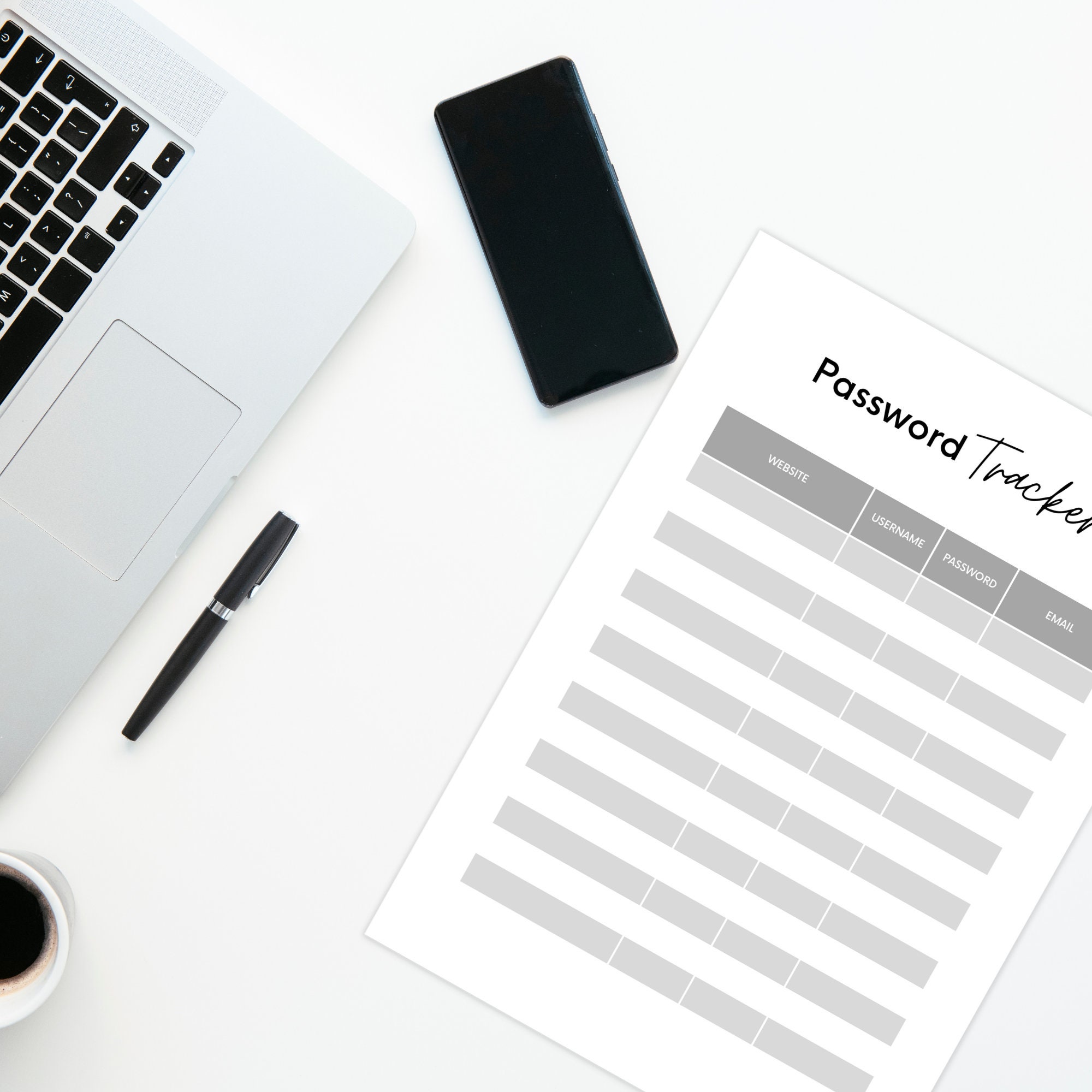 Minimalist Password Tracker Printable Password Template, Password Book ...