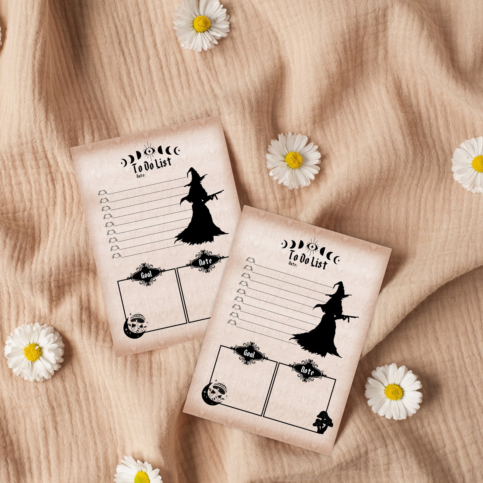 Gothic Witchy Daily to Do List Card Printable Pdf Goth Chore List, to ...