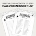 Spooky Halloween Bucket List Printable Halloween Activities, Bucket ...