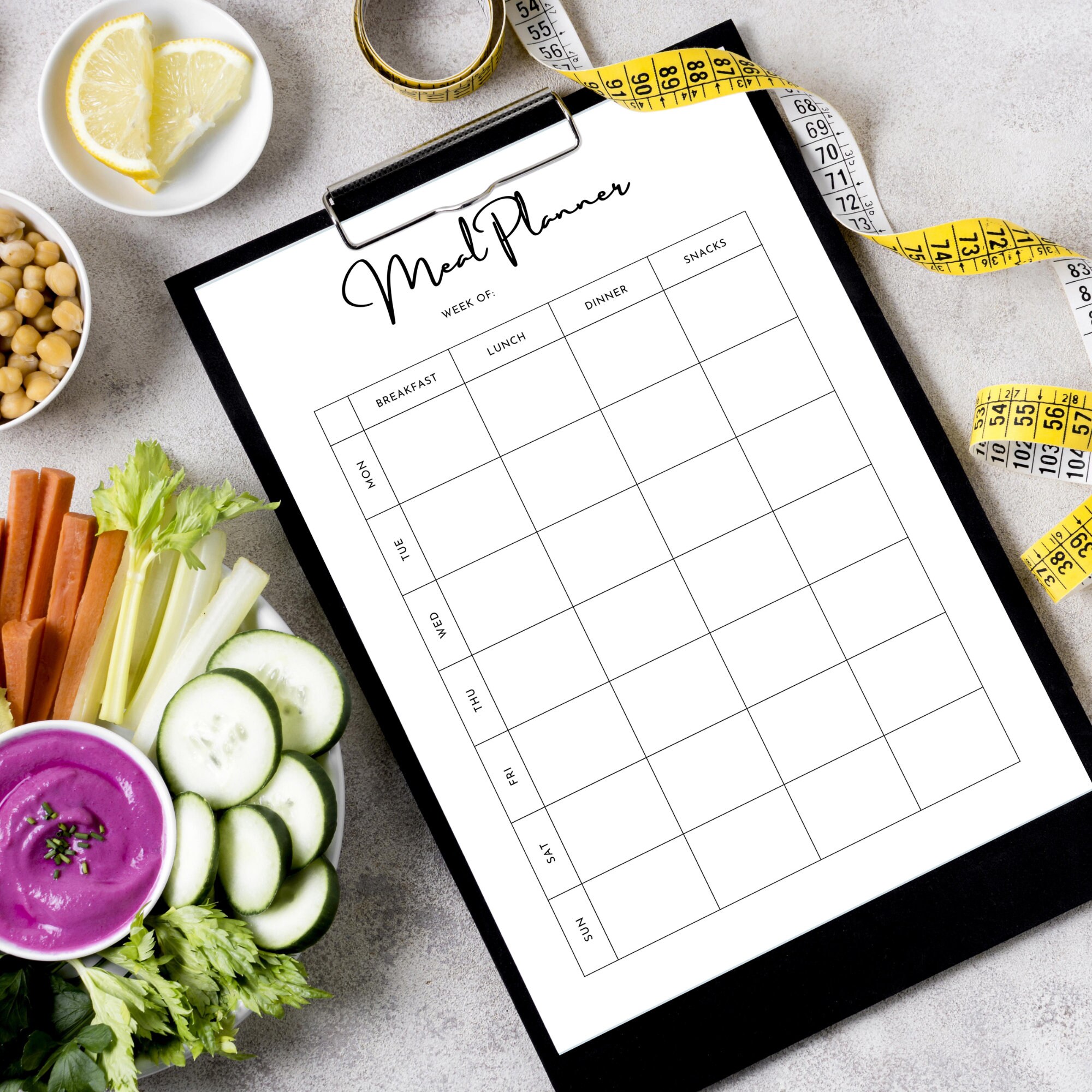 Minimal Weekly Meal Planner Printable Meal Tracker Food Journal, Meal ...