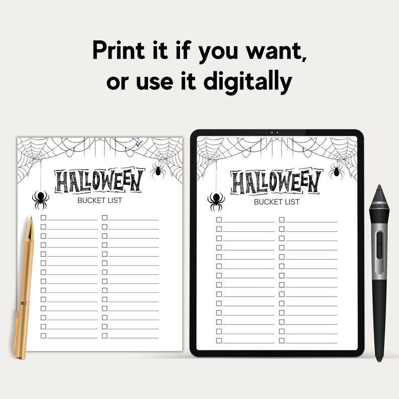 Spooky Halloween Bucket List Printable Halloween Activities, Bucket ...