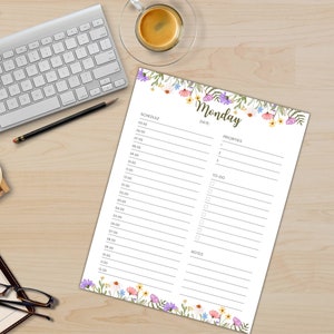 Colorful Floral Daily Planner Fillable Printable Daily Planner Pdf ...
