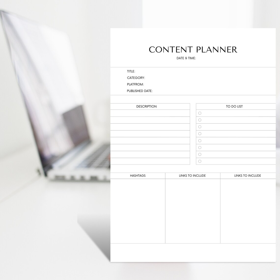 Minimal Content Planner Social Media Planner Printable Social - Etsy
