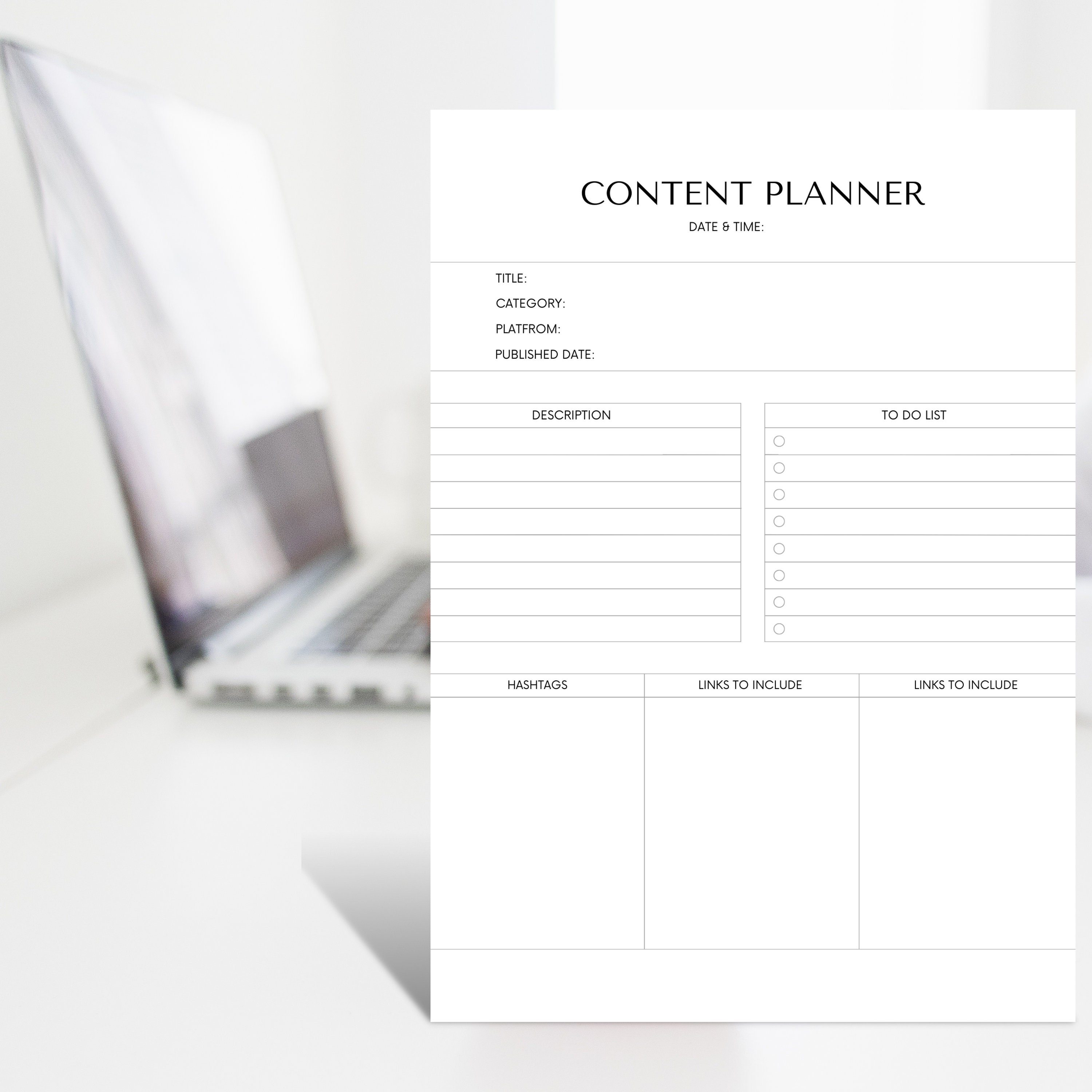 Minimal Content Planner Social Media Planner Printable Social - Etsy