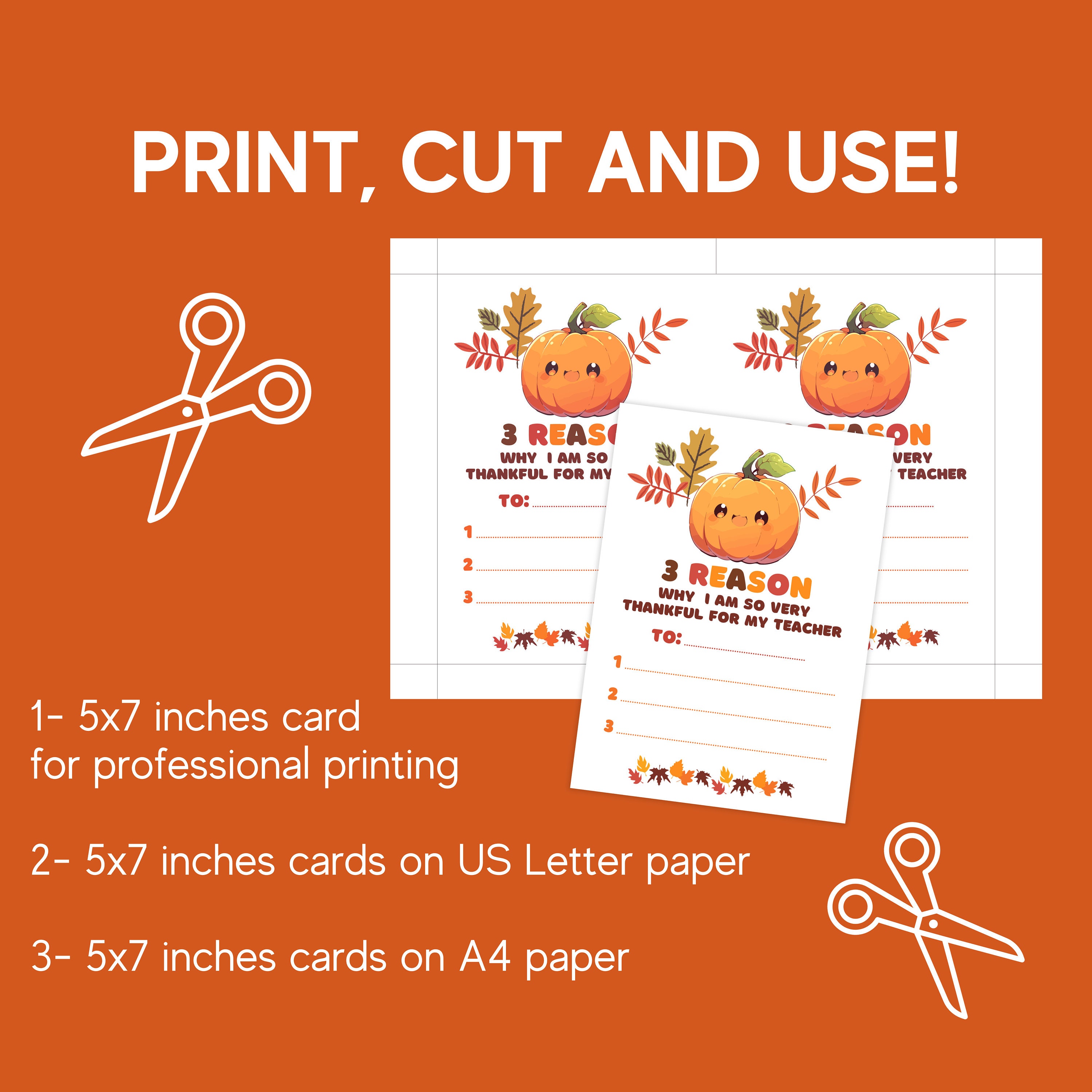 Teacher Thanksgiving Card, Thanksgiving Teacher Gifts, Printable Thank ...