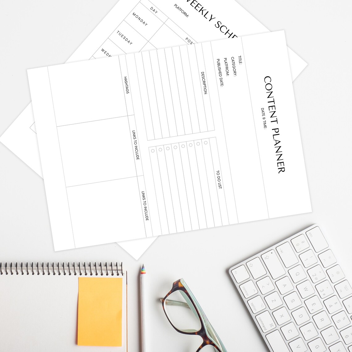 Minimal Content Planner Social Media Planner Printable Social - Etsy