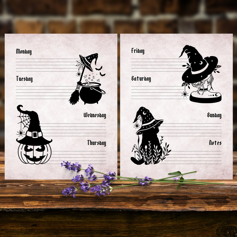 Gothic Witchy Weekly Planner Printable Pdf Witch Planner, Goth Planner ...