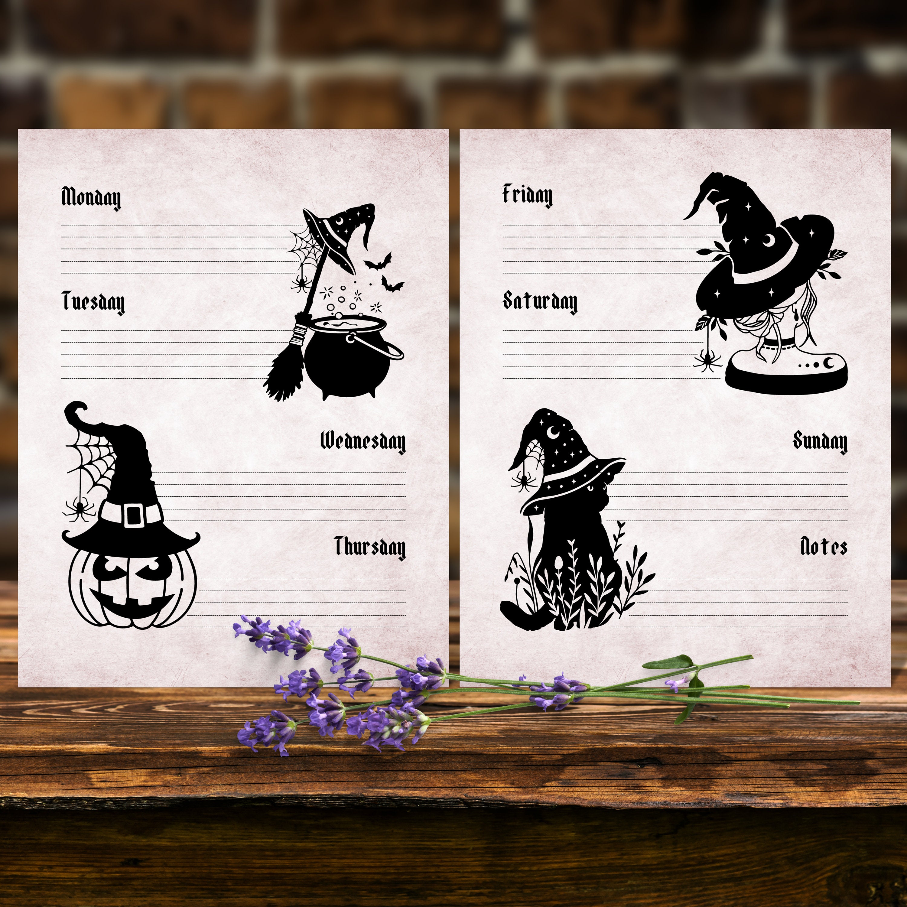 Gothic Witchy Weekly Planner Printable Pdf Witch Planner, Goth Planner ...