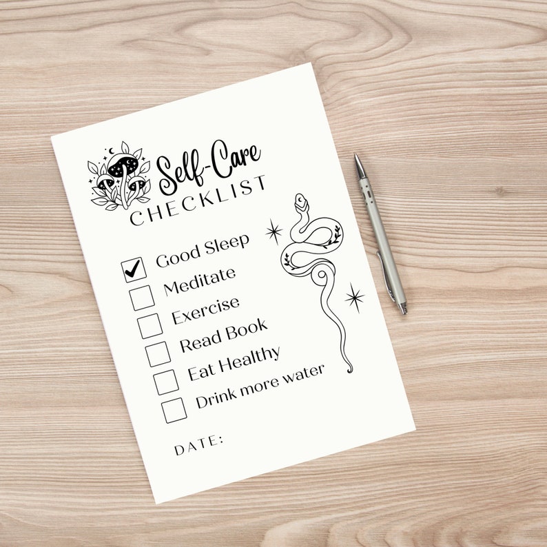 Witchy Self Care Checklist Witch Daily Checklist Goth Checklist ...