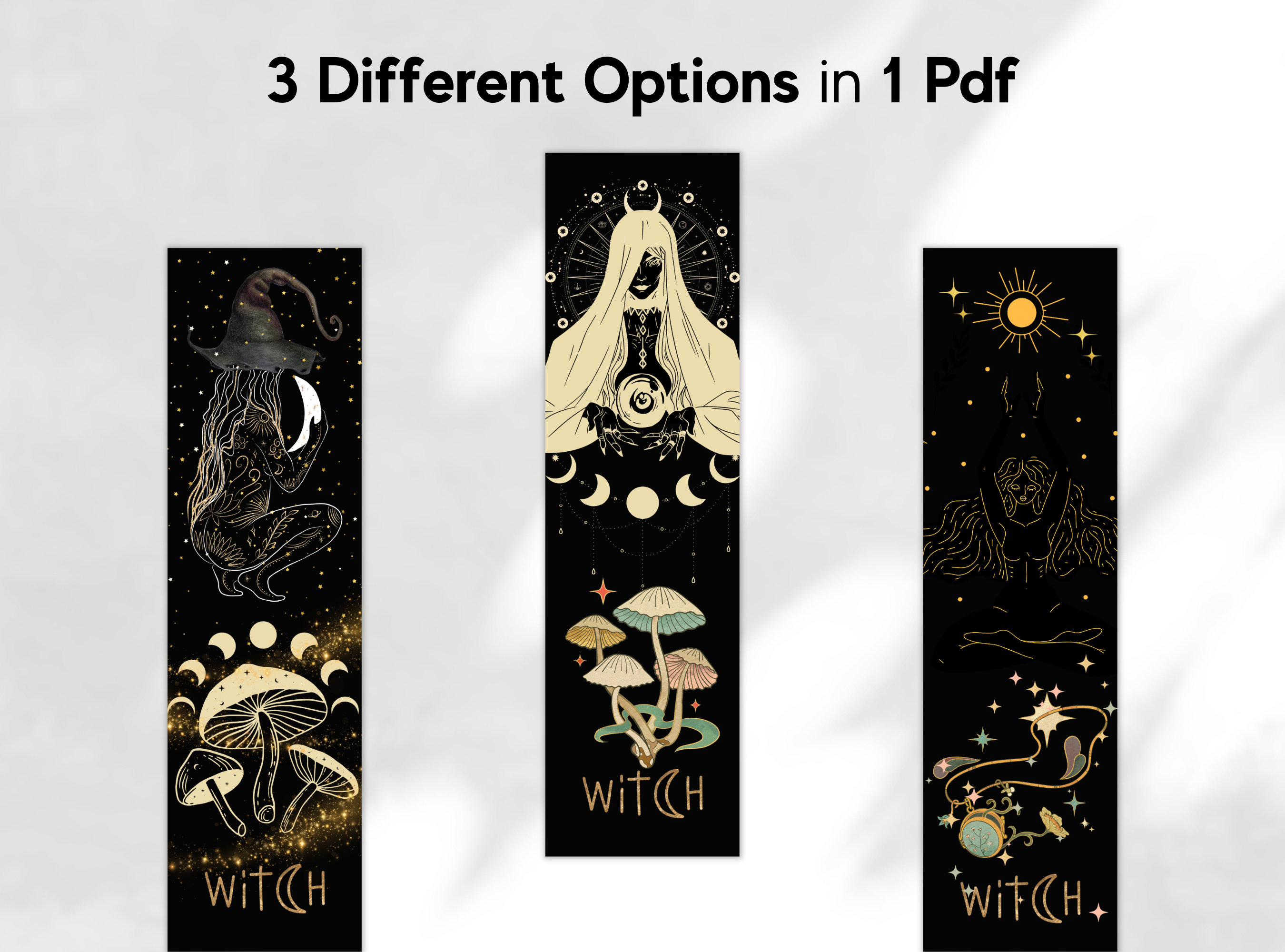 3 Witchy Bookmarks for Spell Book Witch Printable Bookmark - Etsy