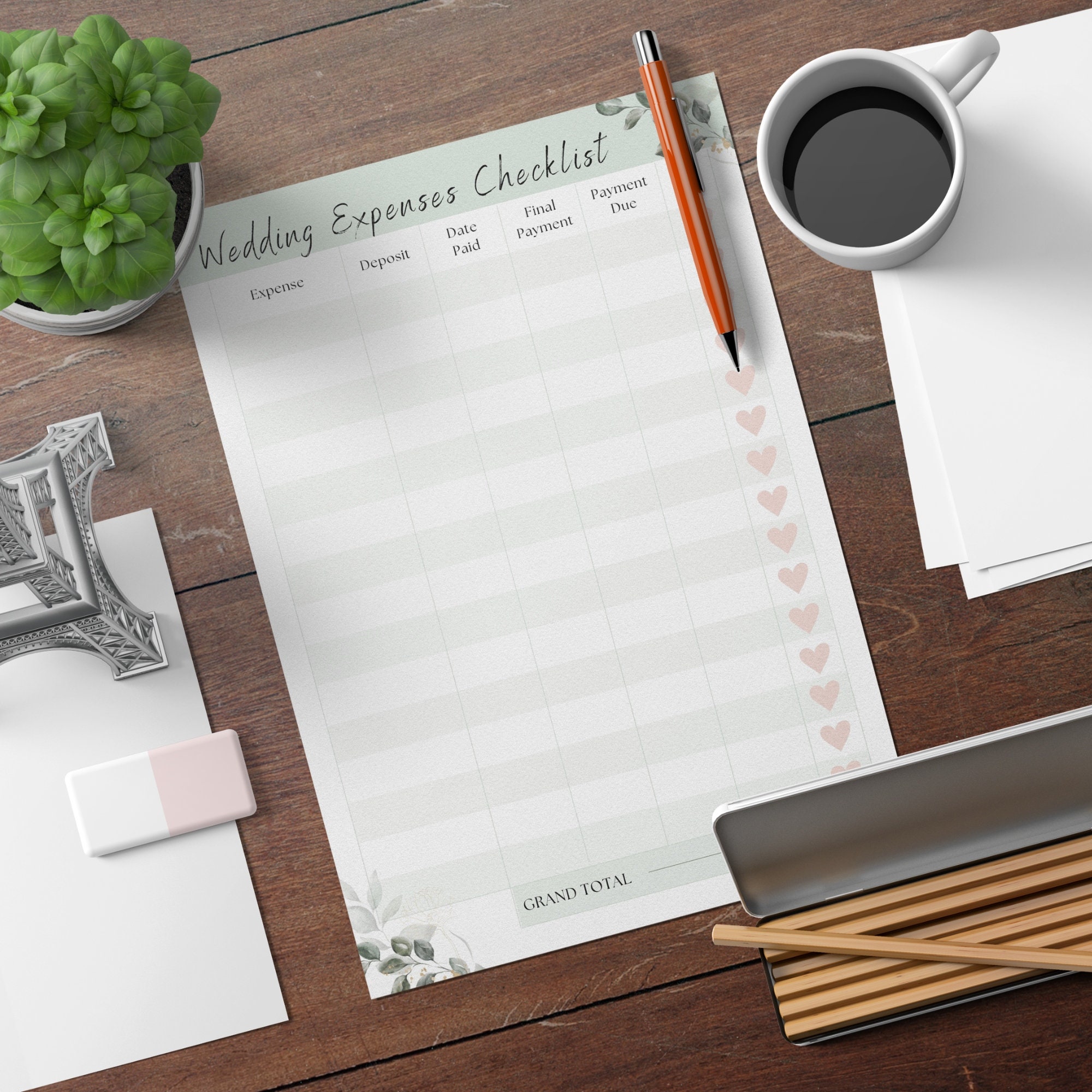 Wedding Planning Expenses Checklist Printable Pdf Wedding Registry ...