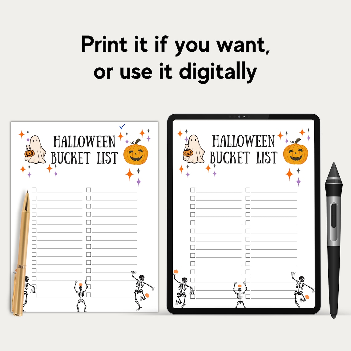 Cute Halloween Bucket List Printable Halloween Activities, Halloween ...