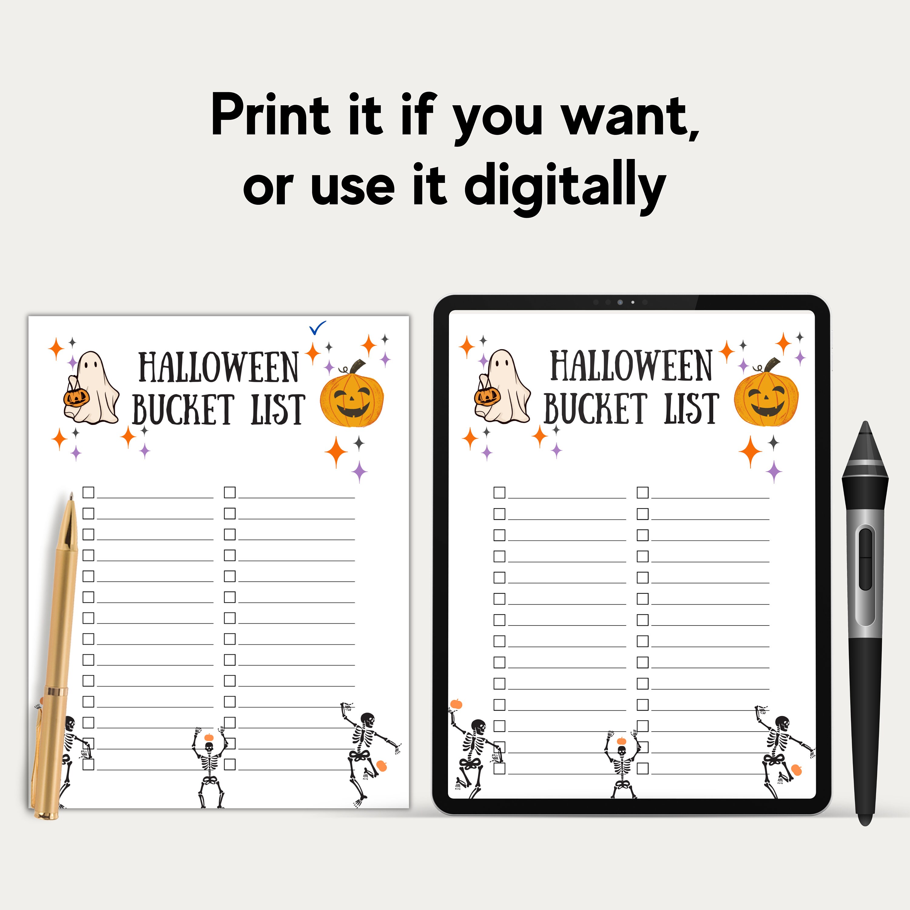 Cute Halloween Bucket List Printable Halloween Activities, Halloween ...