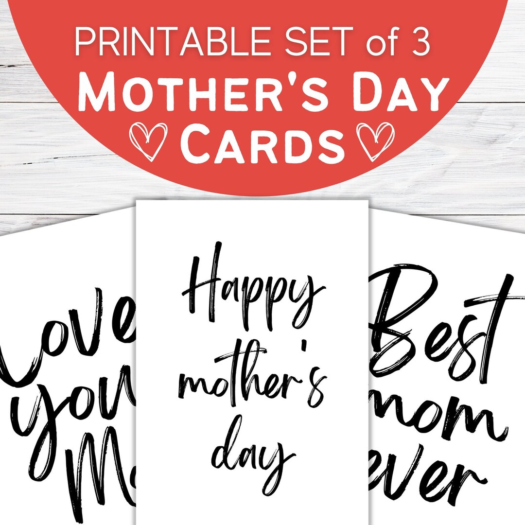 Lot of Mother's Day Cards Printable Set of 3 Downloadable Mothers Day ...